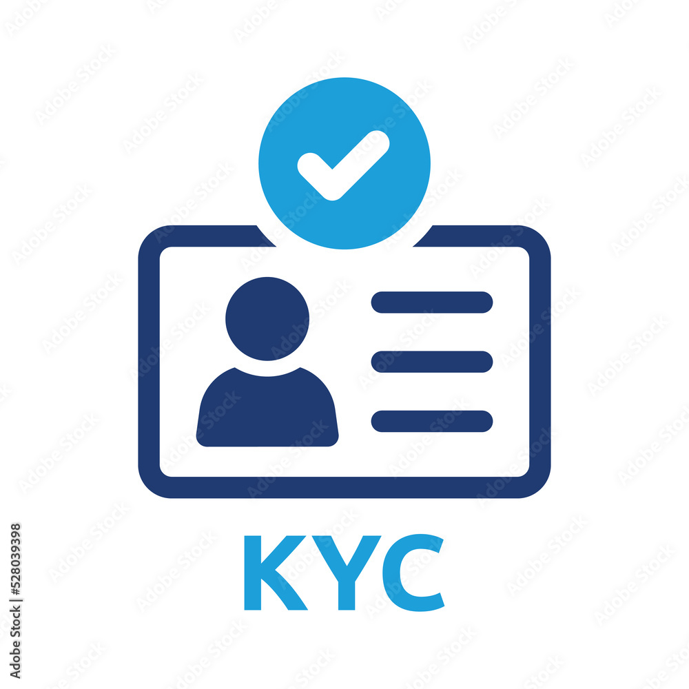 KYC - Know Your Customer vector icon design. Profile identity symbol ...