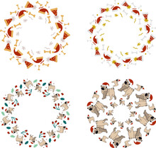 Christmas Dog Wreath Art Free Stock Photo - Public Domain Pictures