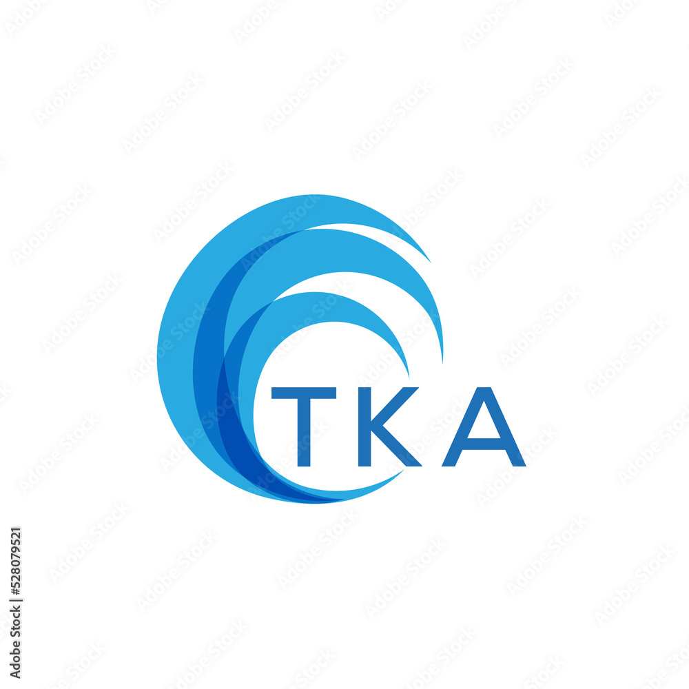 TKA letter logo. TKA blue image on white background. TKA Monogram logo ...