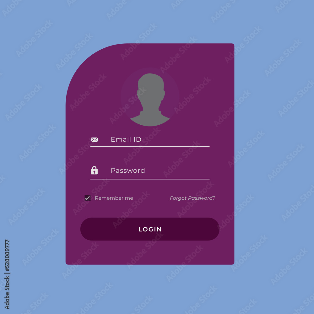 sign in, login screen, Vector template for your design, Website ui ...