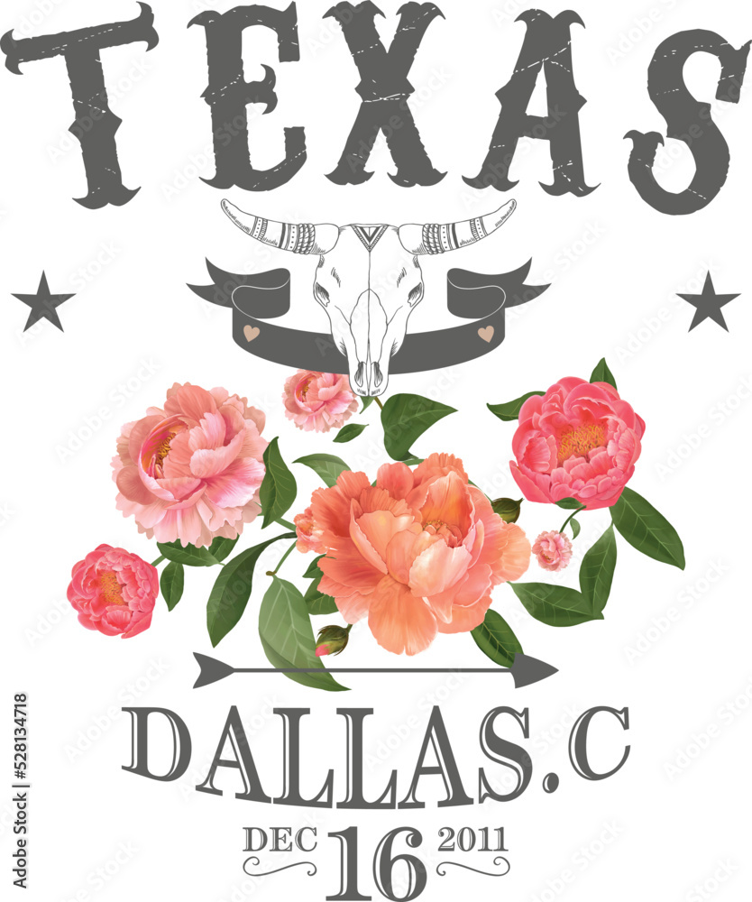 Texas skull, ox head. Colorado wild soul. Skull, ox head. Graphic ...