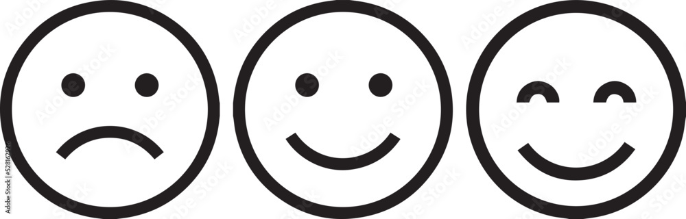 Modern Emoticons Set. Different Reactions design. smile icon design ...