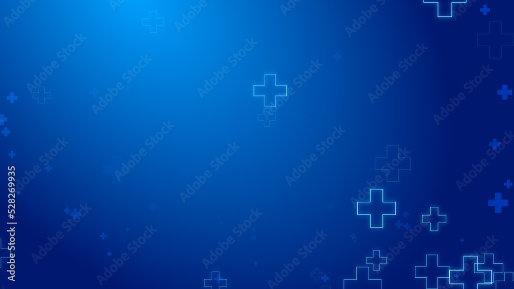 Medical health blue cross neon light shapes pattern healthcare ...