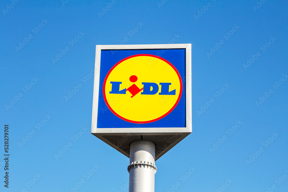 Bucharest, Romania - June, 2022: Lidl shop signboard with brand logo ...