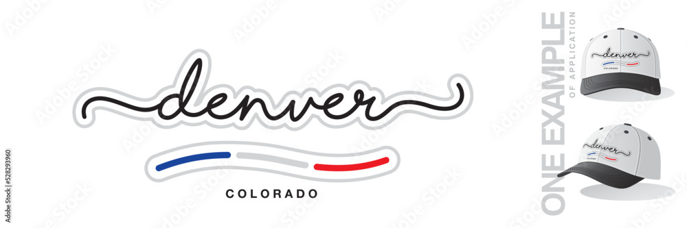Denver Colorado USA, abstract Denver flag ribbon, new modern ...
