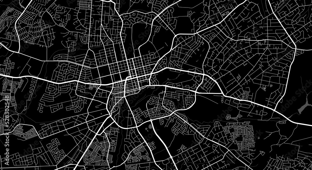 Vector map of Harare city. Urban grayscale poster. Road map with ...