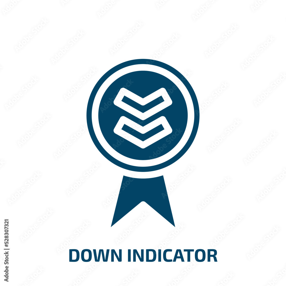 down indicator vector icon. down indicator, down, direction filled ...