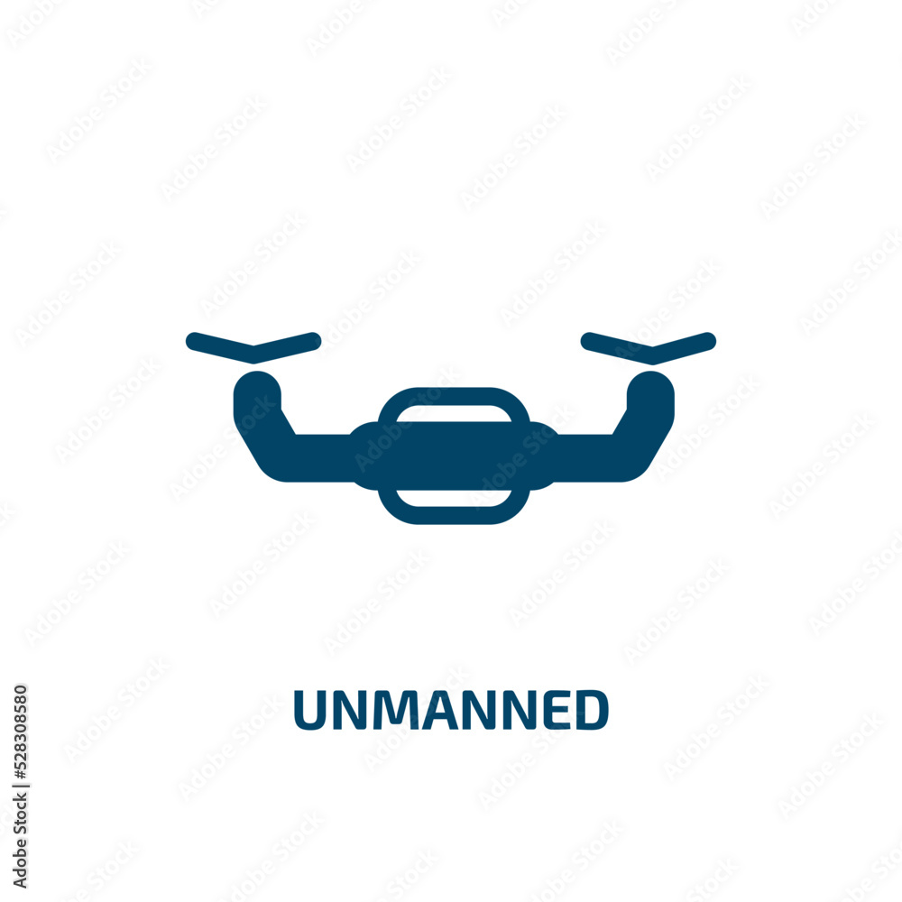 Vector de Stock unmanned vector icon. unmanned, vehicle, robot filled ...