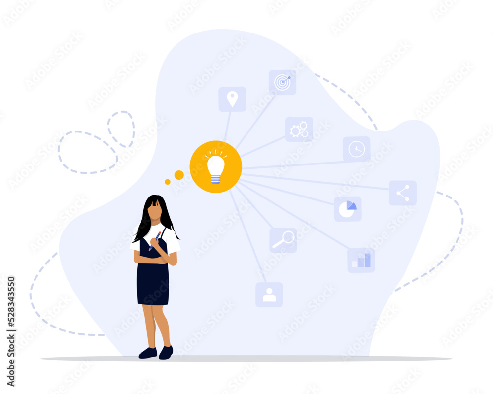 Mind map concept illustration. Suitable for web landing page, ui ...