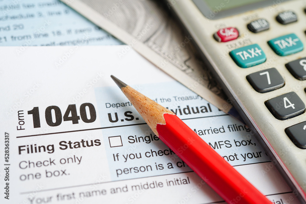 Foto de Stock Tax form 1040 U.S. Individual Income Tax Return, business ...