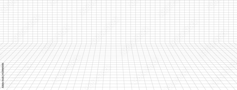 Perspective grid lines background design vector. Room front view ...