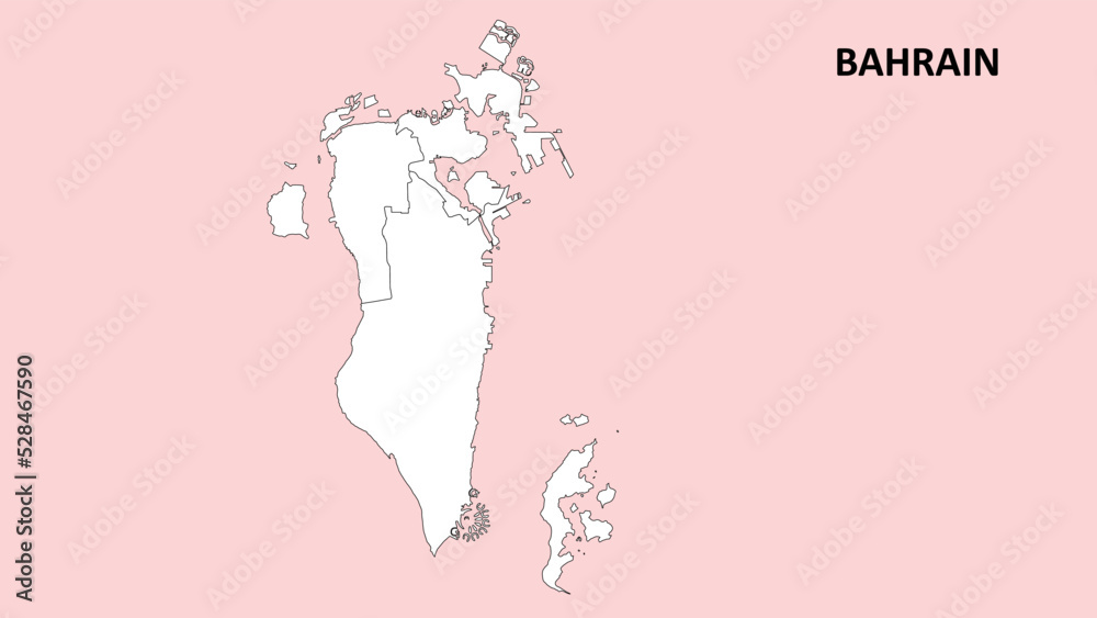 Vector de Stock Bahrain Map. State and district map of Bahrain ...