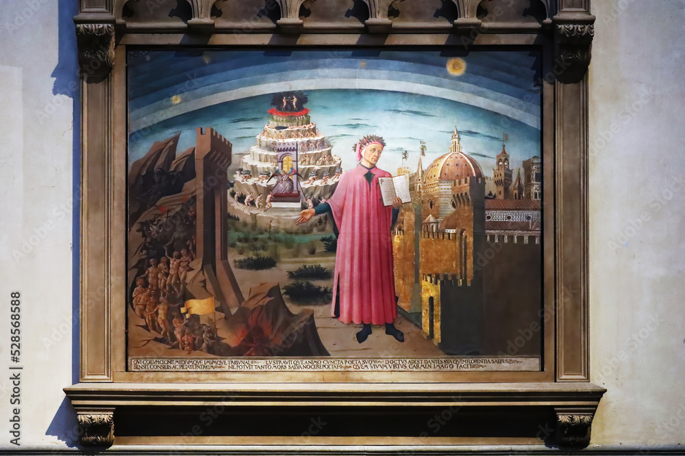 Image of Dante Alighieri inside the cathedral of Florence, Italy ...