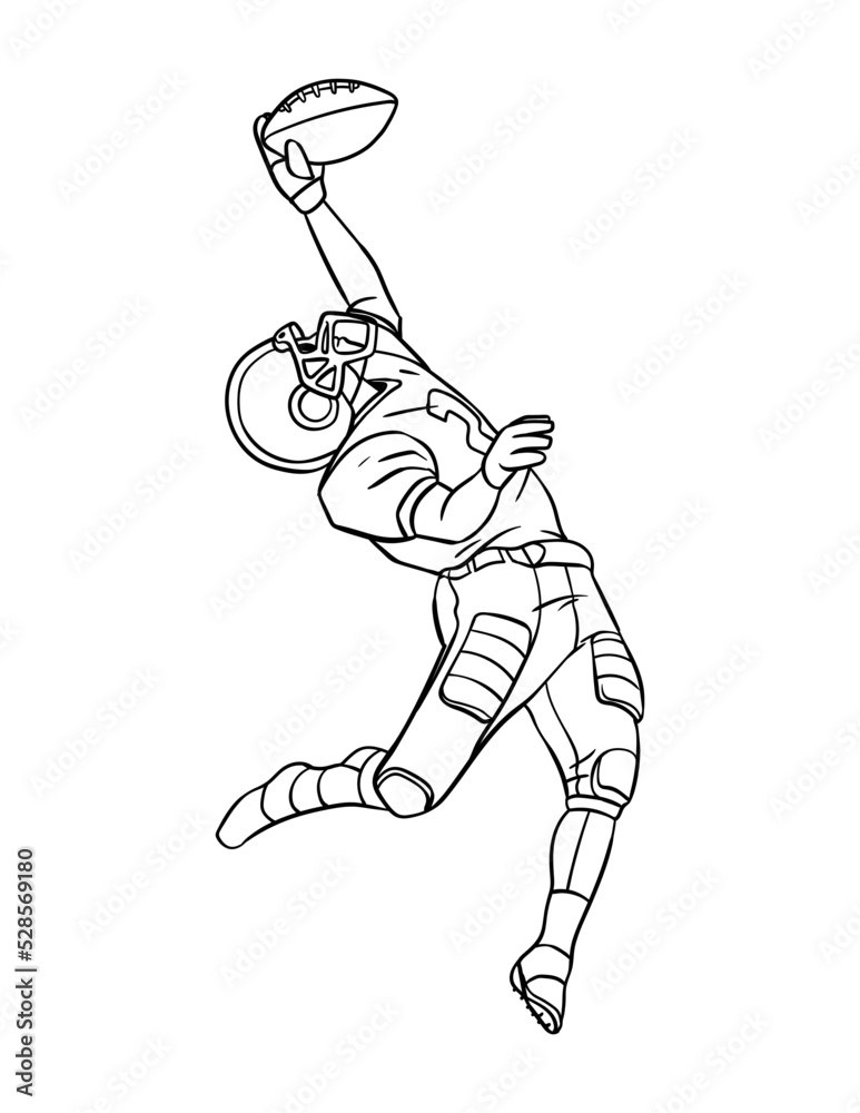 American Football Isolated Coloring Page for Kids Stock Vector | Adobe ...