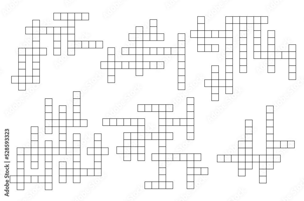 Crossword game grid, vector cross word puzzle layout, intellectual ...