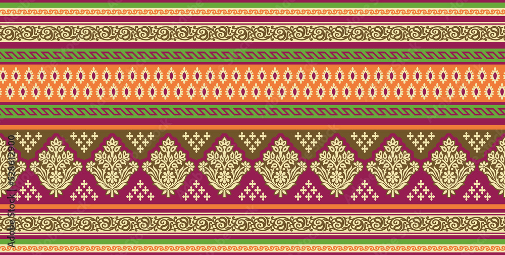 Traditional Asian dress border design Stock Vector | Adobe Stock