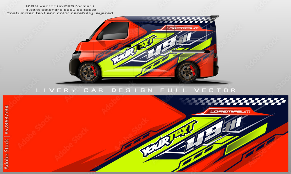 van decal design vector. Graphic abstract stripe racing background kit ...