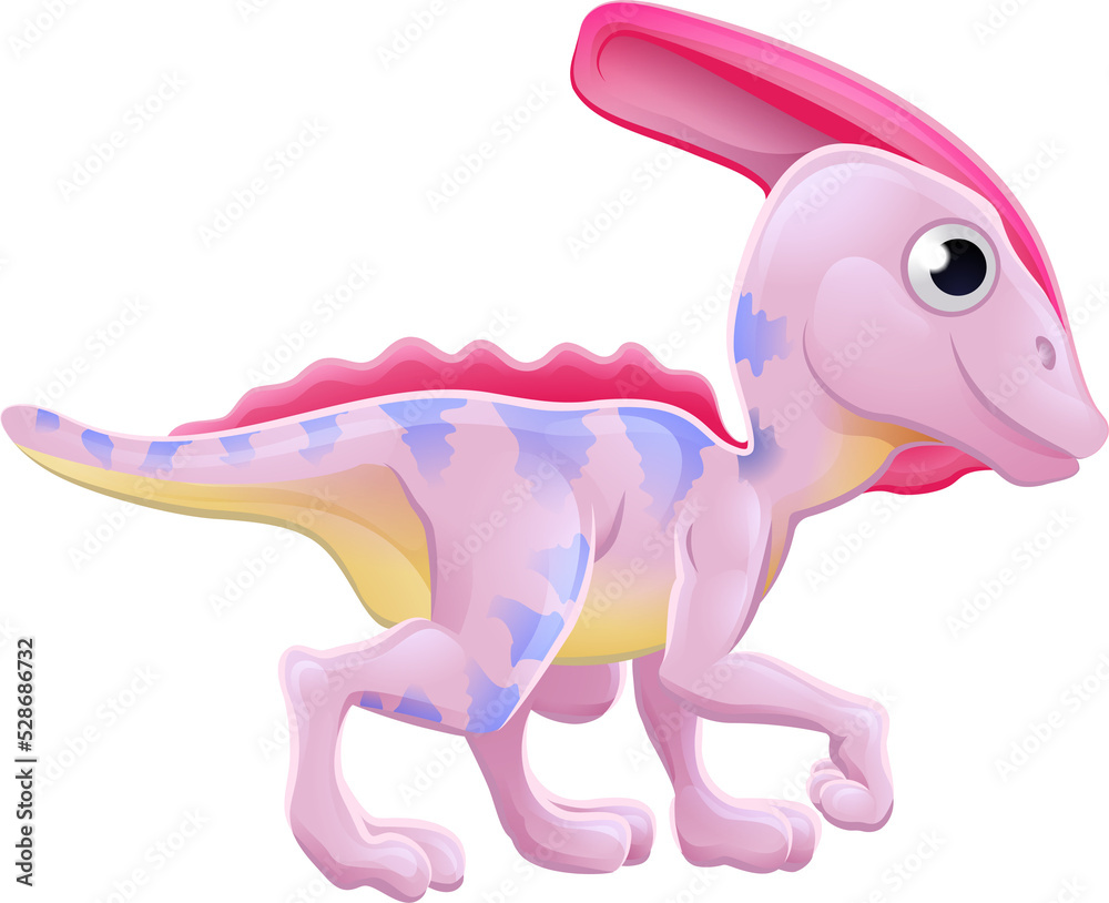 Cute Hadrosaur Cartoon Dinosaur Stock Illustration | Adobe Stock