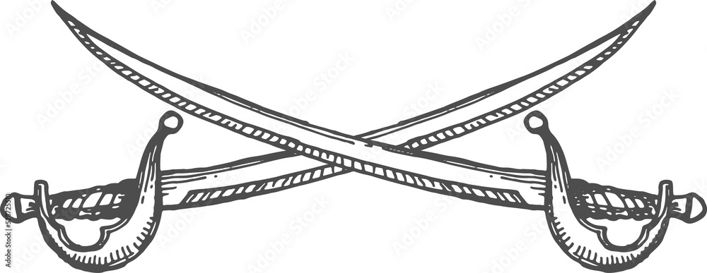 Crossed claymore Scottish sword pirate sabers icon Stock Illustration ...