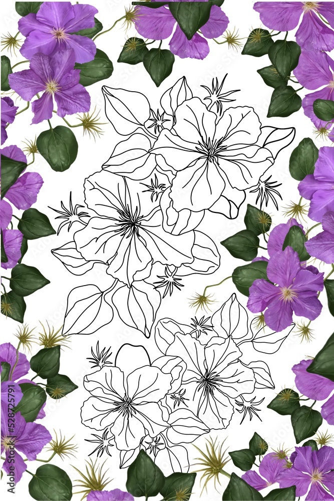 climber from climatis flower in doodle style coloring book, coloring ...