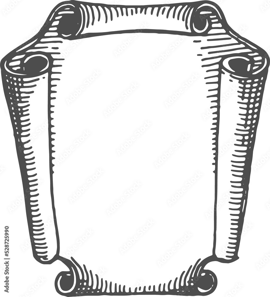 Ripped scroll manuscript, paper parchment sketch Stock Illustration ...