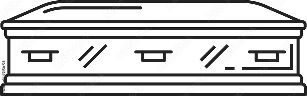 Burial casket isolated coffin funeral outline box Stock Illustration | Adobe Stock