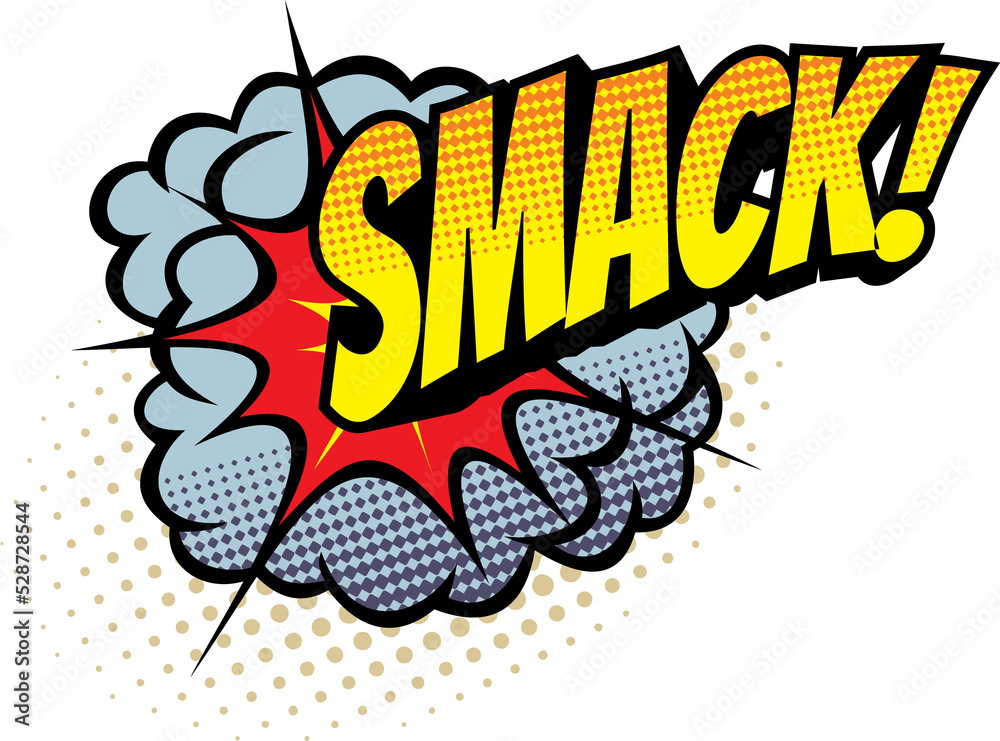 Smack comics pop art half tone cartoon bubble Stock Illustration ...