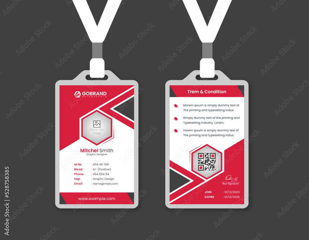 Simple Id Card Design, Professional Identity Card Template Stock Vector ...