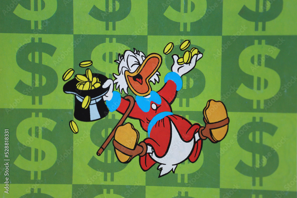 Foto de Stock Disney's Scrooge McDuck. Magazine Poster. Dollar symbol ...