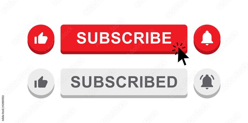 youtube subscribe button with like icon and notification bell alarm ...
