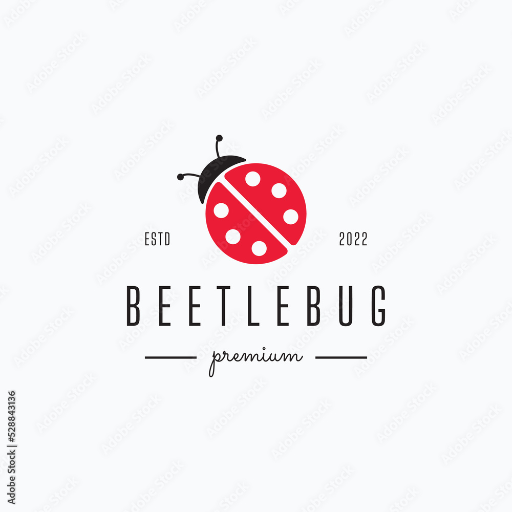 Minimalist ladybug beetle logo vector illustration design. Simple ...