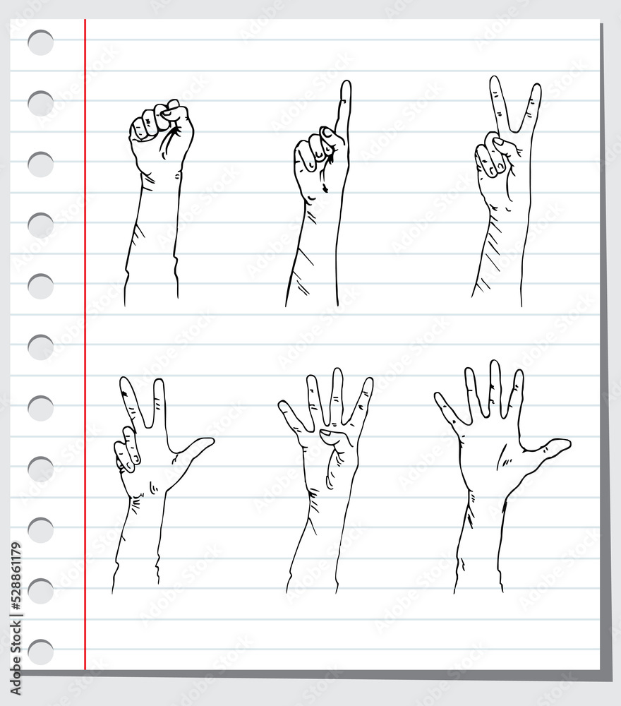 Human Hand gestures, signals and signs.Various gestures of human hands ...