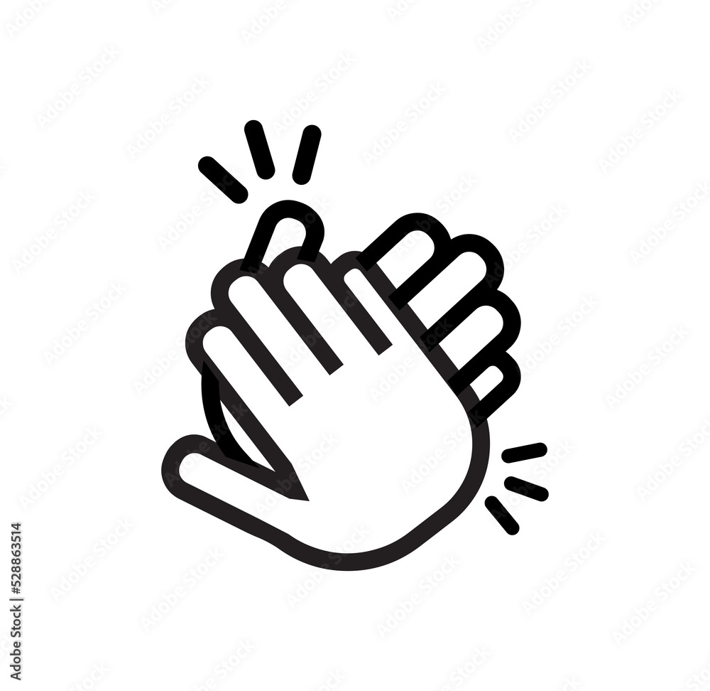 Hands clapping icon on white background Stock Vector | Adobe Stock