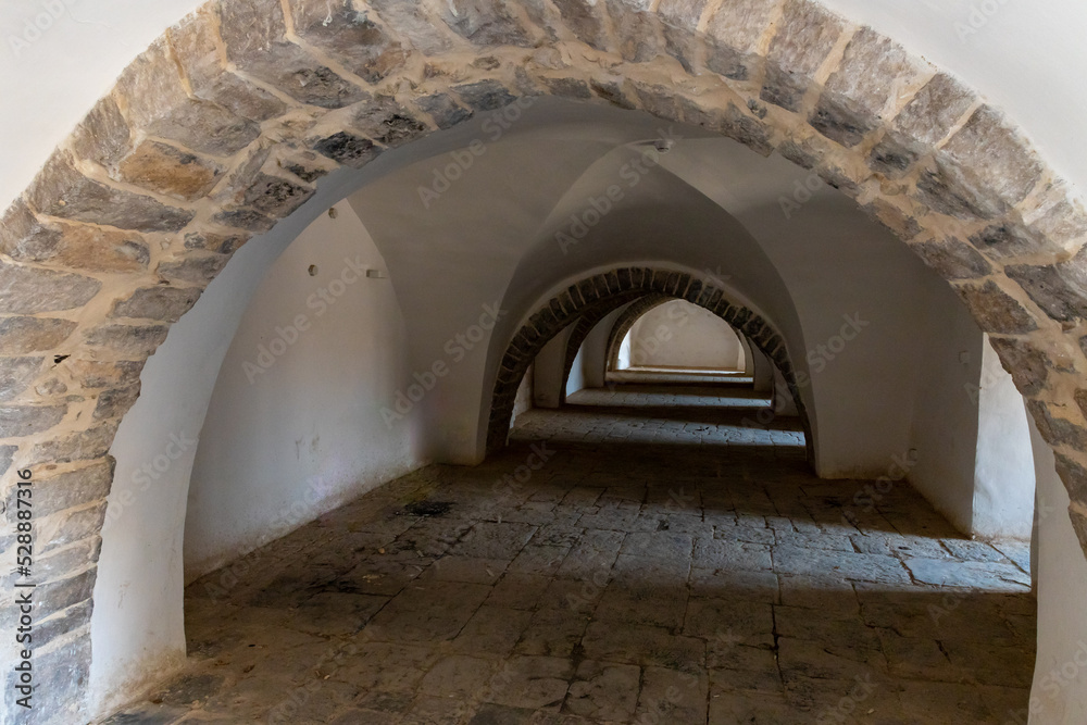 Internal tunnel passage in the Muslim shrine - the complex of the tomb ...