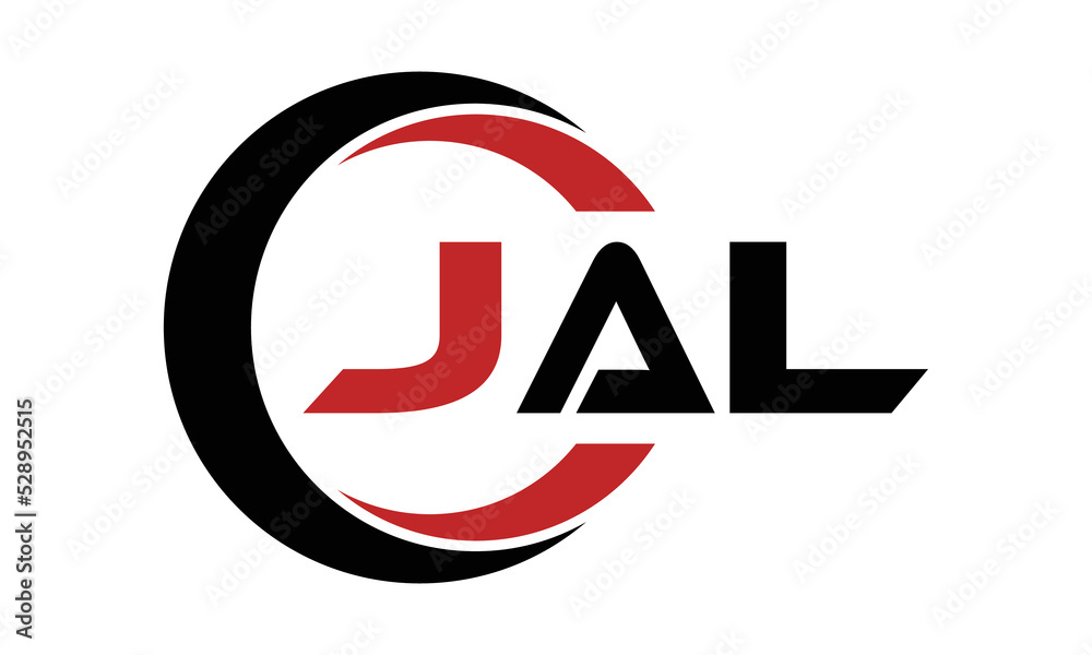 Vector de Stock JAL three letter swoosh logo design vector template ...