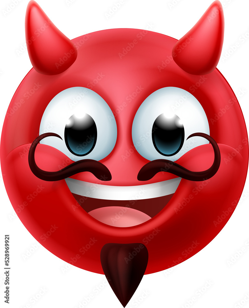 Devil Emoji Emoticon Man Face Cartoon Icon Mascot Stock Illustration ...