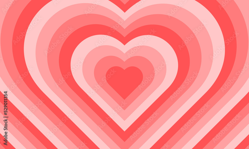 Pink groovy heart background vector Stock Vector | Adobe Stock