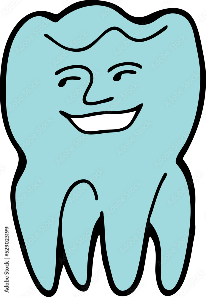 Root tooth cartoon character with problem and solution. Dental care for ...