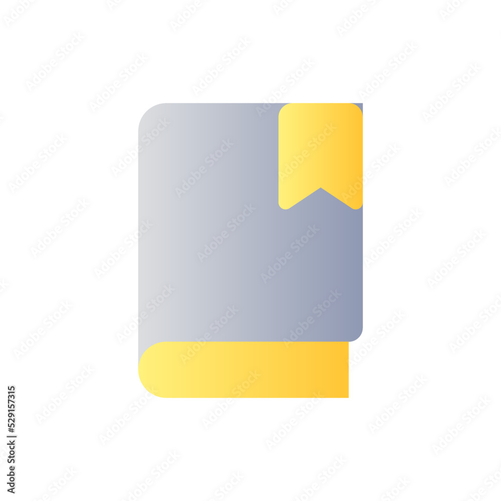Saving book for future flat gradient two-color ui icon. Making bookmark. Reading experience ...