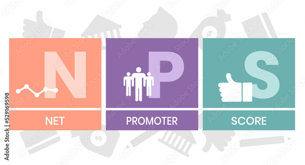 NPS - Net Promoter Score acronym, business concept background Stock ...
