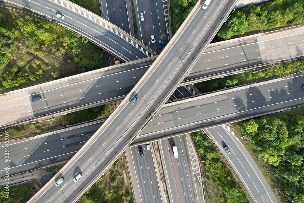 Foto de Stock High Angle View of British Motorways at M1 and M25 ...