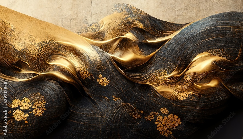 Abstract wave vector art. Luxury wallpaper design for print, wall art ...