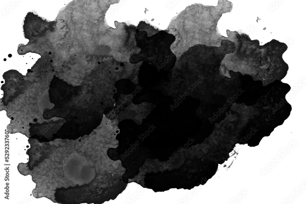 watercolor paint brush stroke. ink splash transition. Abstract inkblot ...