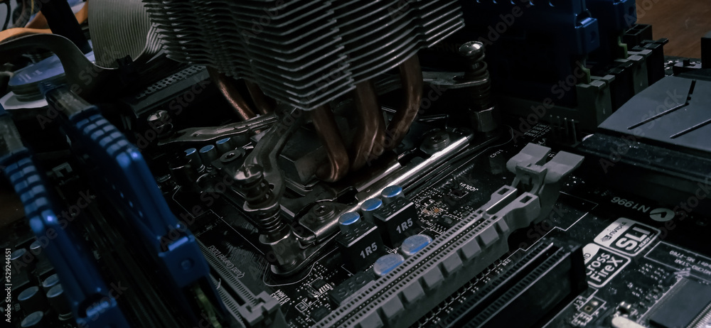 computer RAM, system, main memory, random access memory, heatsink, onboard, computer detail ...