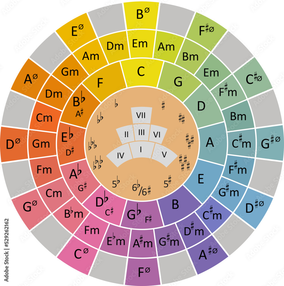 Chord Cirle or Chord Wheel 素材庫向量圖 | Adobe Stock