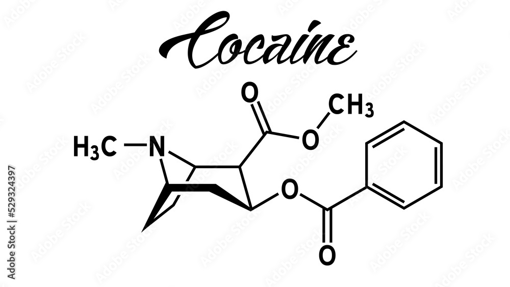Black Cocaine Chemical Formula.Cocaine Structure. isolated on on ...