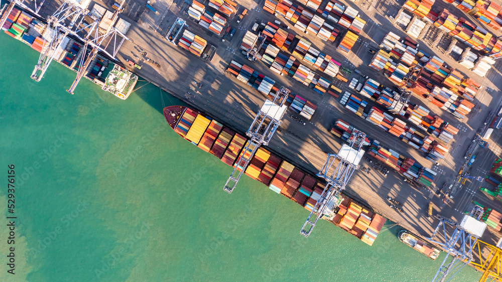 Container ship global business company freight shipping import export ...