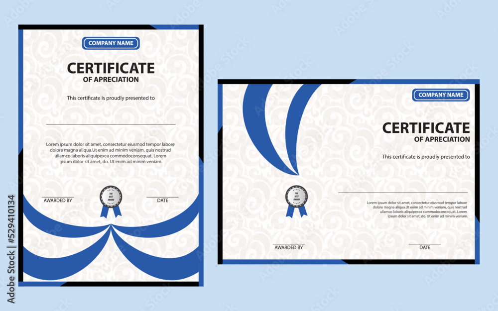 Modern Blue color and professional academic certificate of appreciation ...