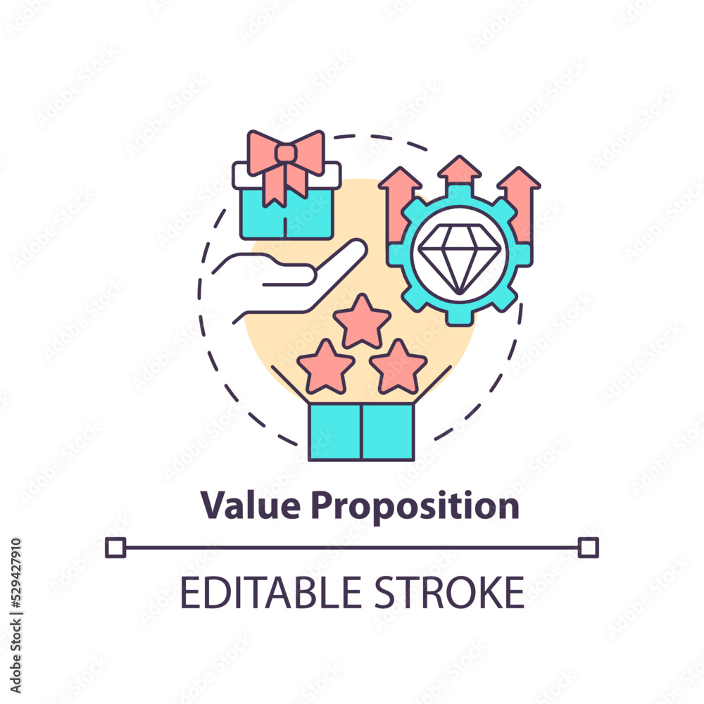 Стоковое векторное изображение «Value proposition concept icon. Product ...