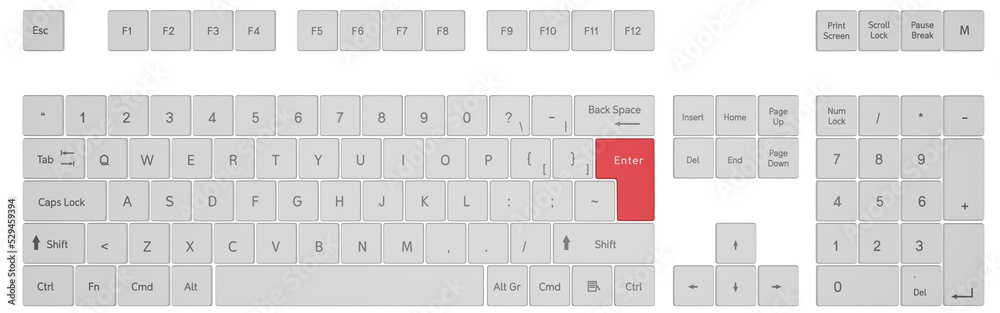 Keyboard Keys - - Png Transparent 3D Image Stock Illustration | Adobe Stock